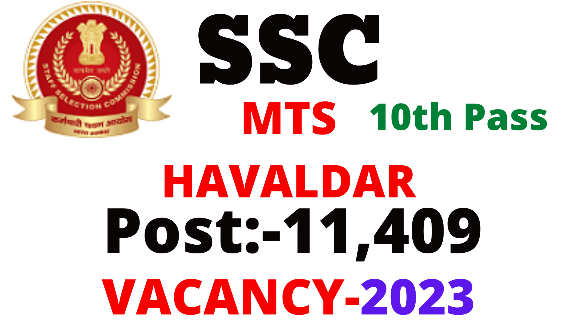 SSC MTS and Havaldar Vacancy 2023:-Full Detail, Download Notification ... SSC MTS and Havaldar Vacancy 2023:-Full Detail, Download Notification ...